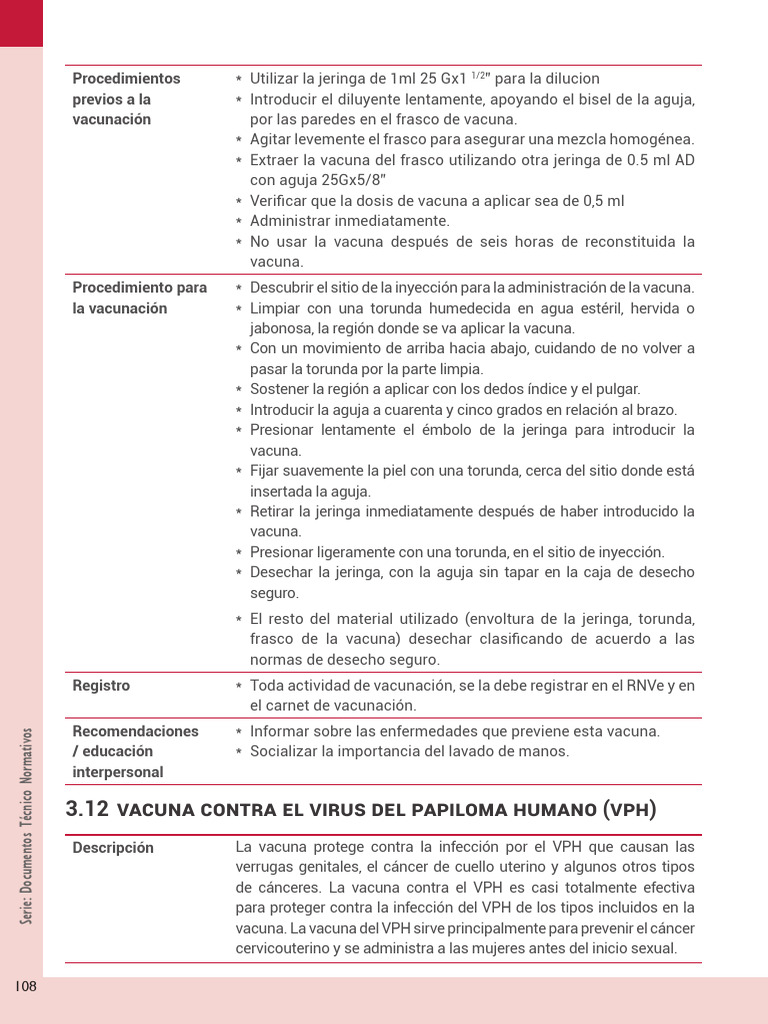 0.4. Vacuna VPH. Vacuna Dt. Vacuna Antihepatitis B. Manual - Tecnico ...