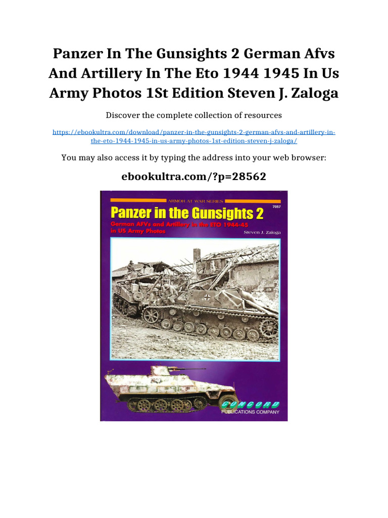 Panzer in The Gunsights 2 German AFVs and Artillery in The ETO 1944 ...