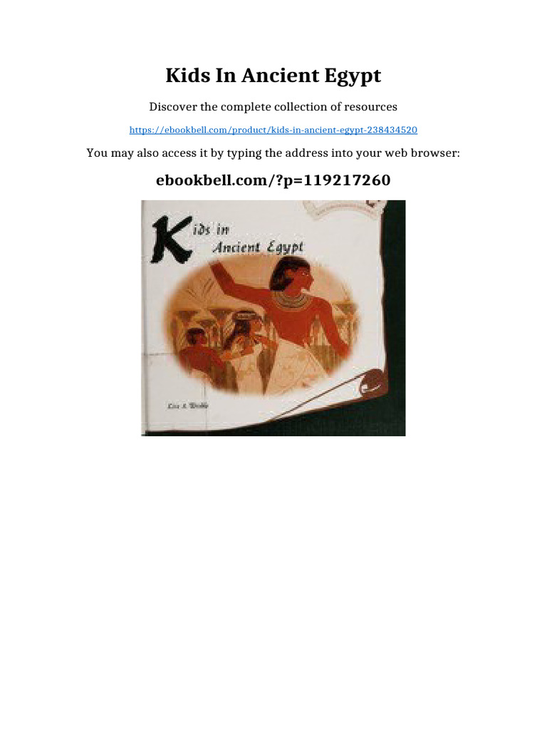 Kids in Ancient Egypt No Waiting Time | PDF | Intellectual Property