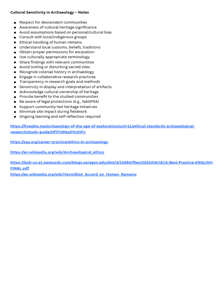 Cultural Sensitivity in Archaeology – Notes (1) | PDF | Volcano ...