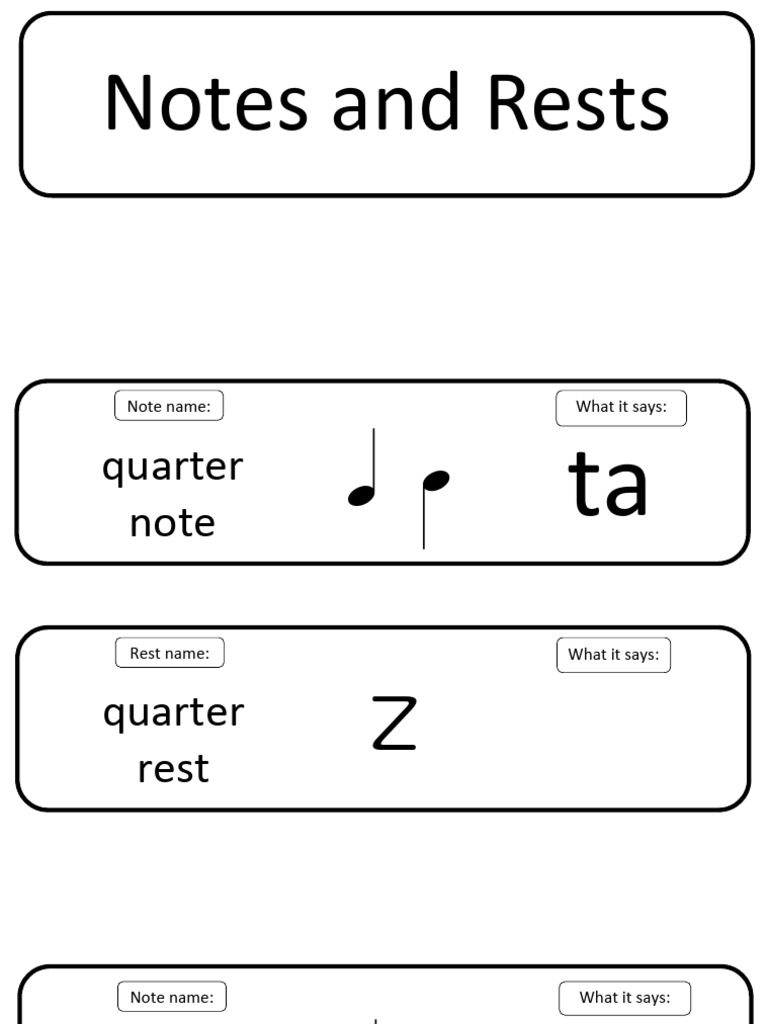 Notes and Rests: Quarter Note | PDF