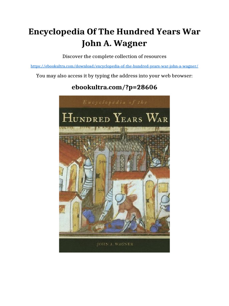 Encyclopedia of the Hundred Years War John A. Wagner updated 2025 | PDF ...