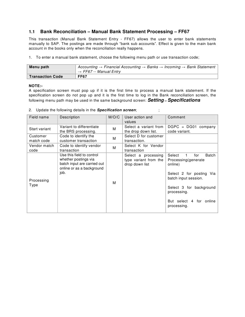 Manual Bank Statement Processing - FF67 | PDF | Payments | Financial ...