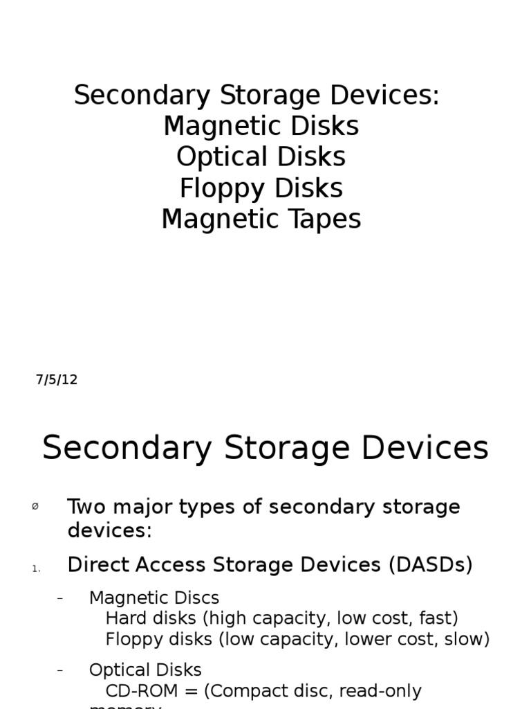 Secondary Storage Introduction | PDF | Computer Data Storage | Disk Storage