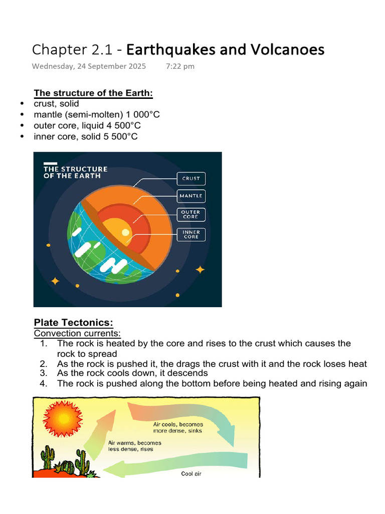 Chapter 2.1 - Earthquakes and Volcanoes | PDF | Volcano | Plate Tectonics