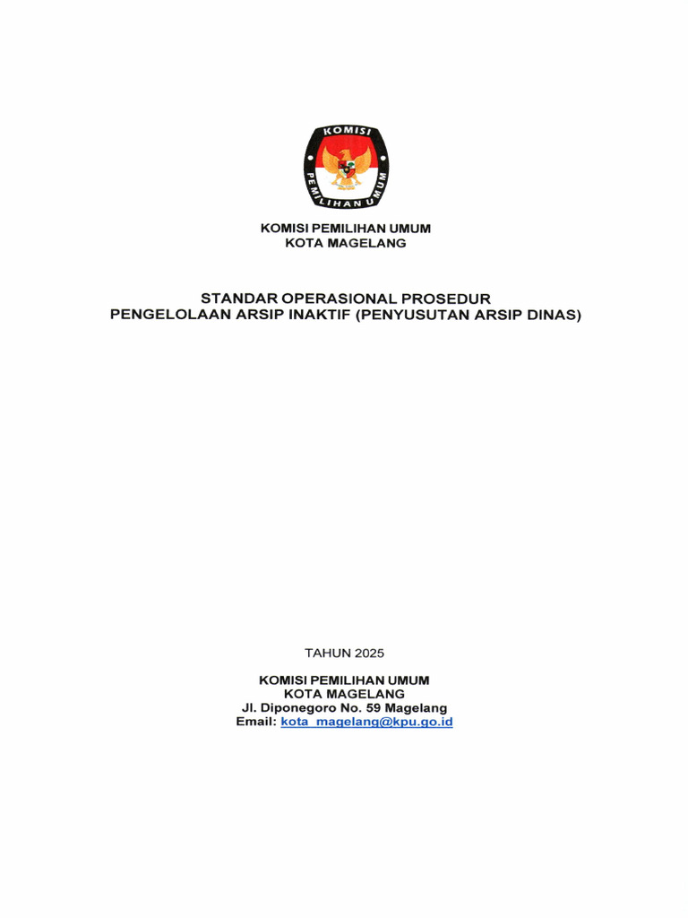 6. Sop Pengelolaan Arsip Inaktif (Penyusutan Arsip Dinas) | PDF