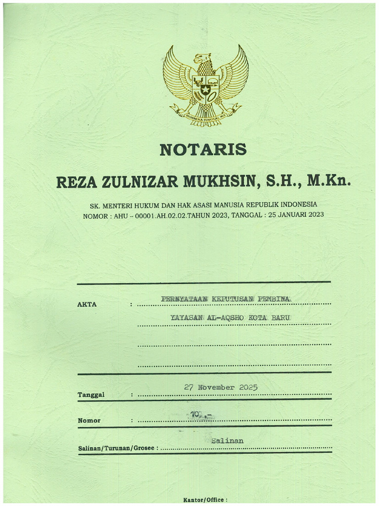 Scan Salinan 2 Perubahan Yayasan Al-Aqsho | PDF
