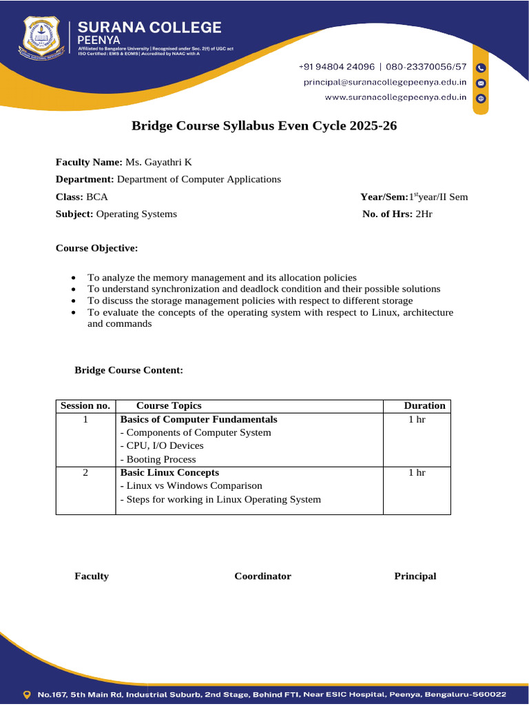 Bridge Course | PDF