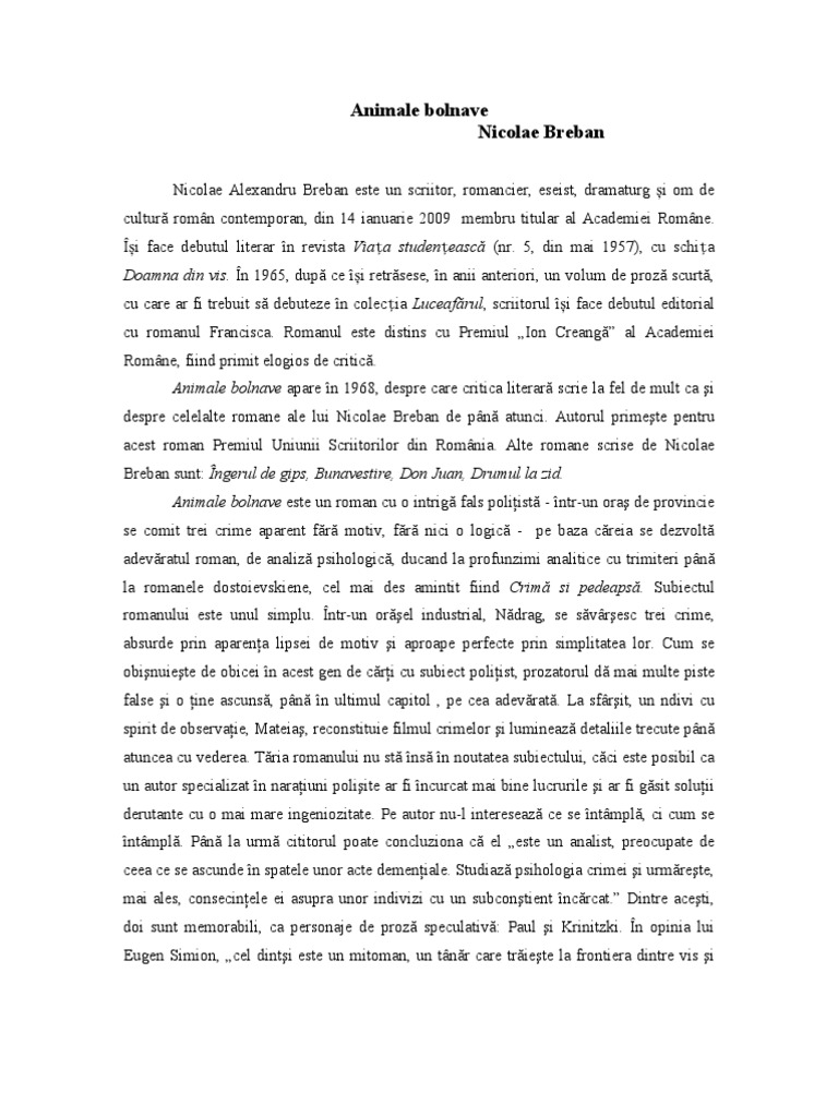 Animale Bolnave | PDF