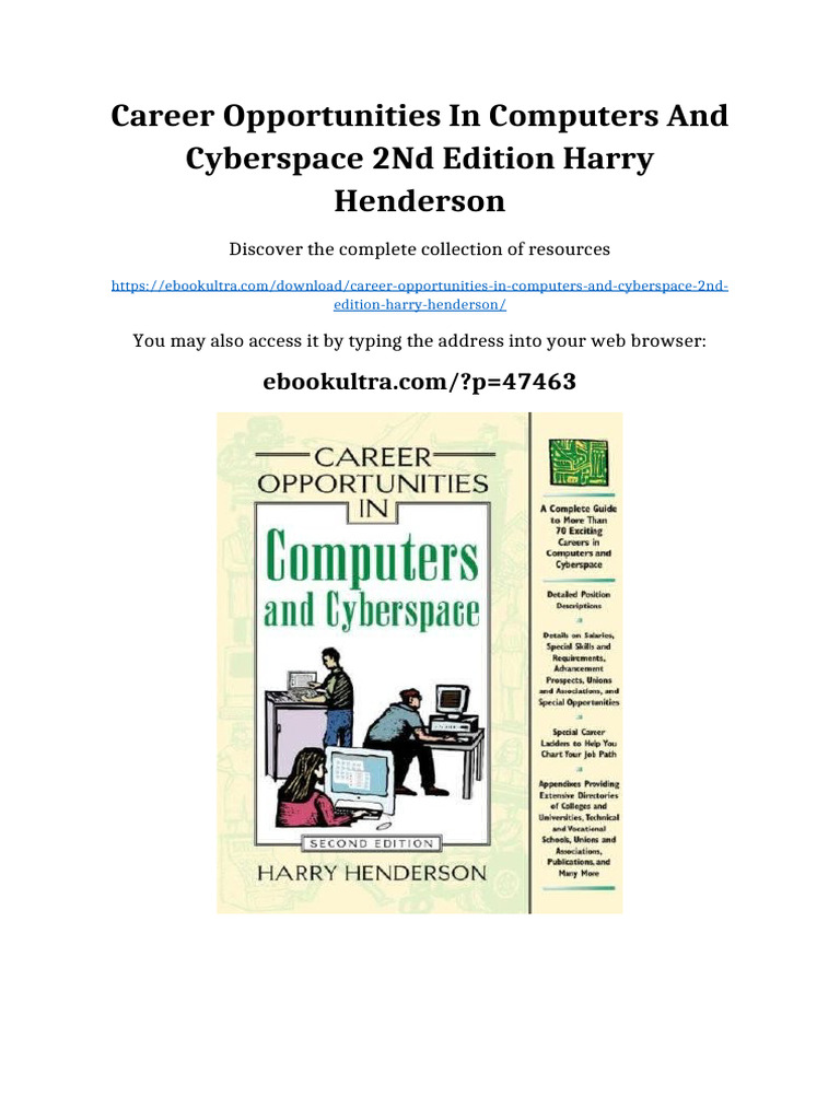 Career Opportunities in Computers and Cyberspace 2nd Edition Harry ...
