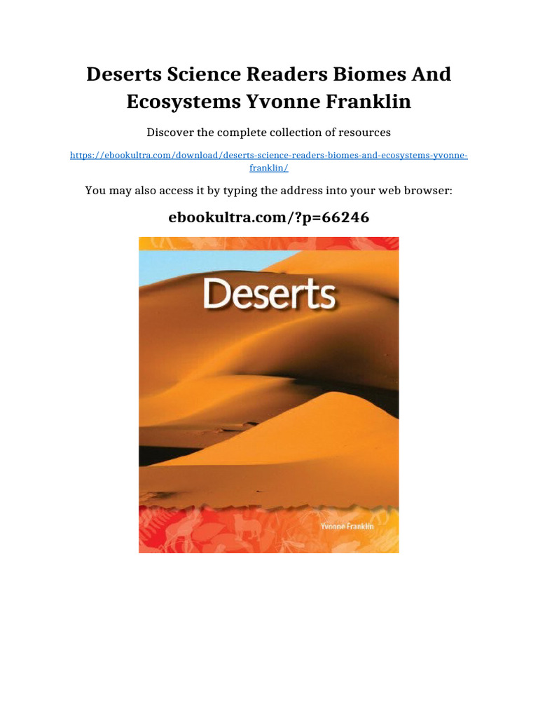 Deserts Science Readers Biomes and Ecosystems Yvonne Franklin full ...