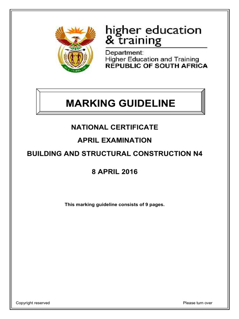 N4 Building and Structural Construction April 2016 Memorandum | PDF ...