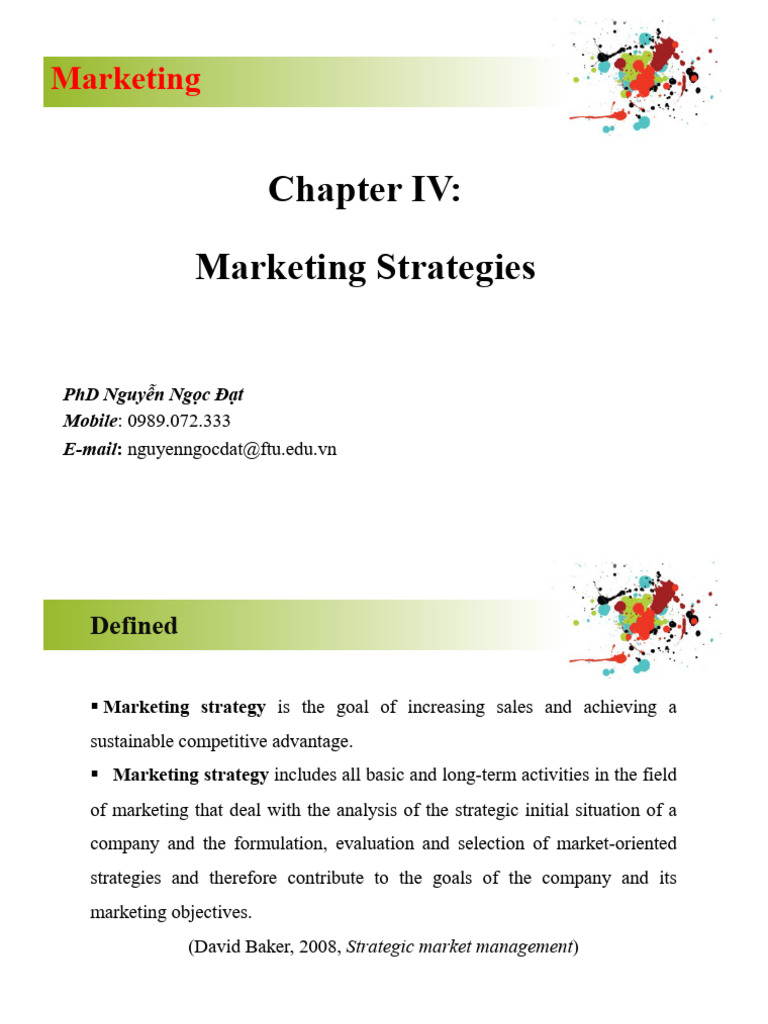 Chap IV Marketing Strategies English | PDF | Swot Analysis | Market ...