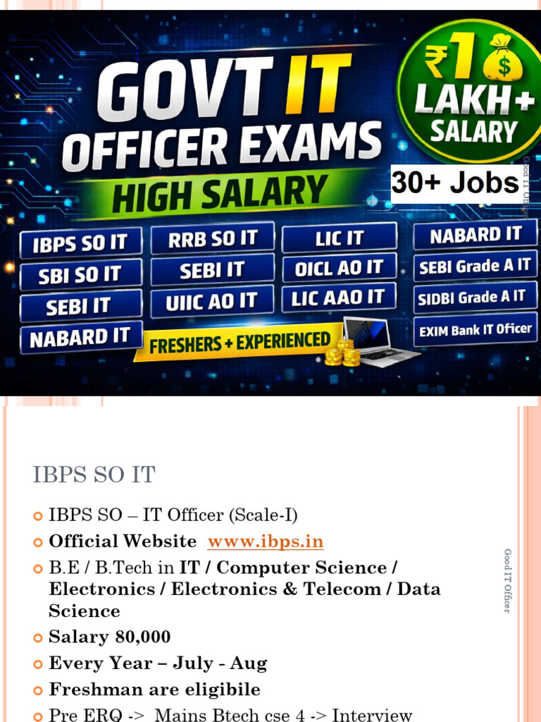 IT Officer Notification | PDF | Financial Services | Government Of India