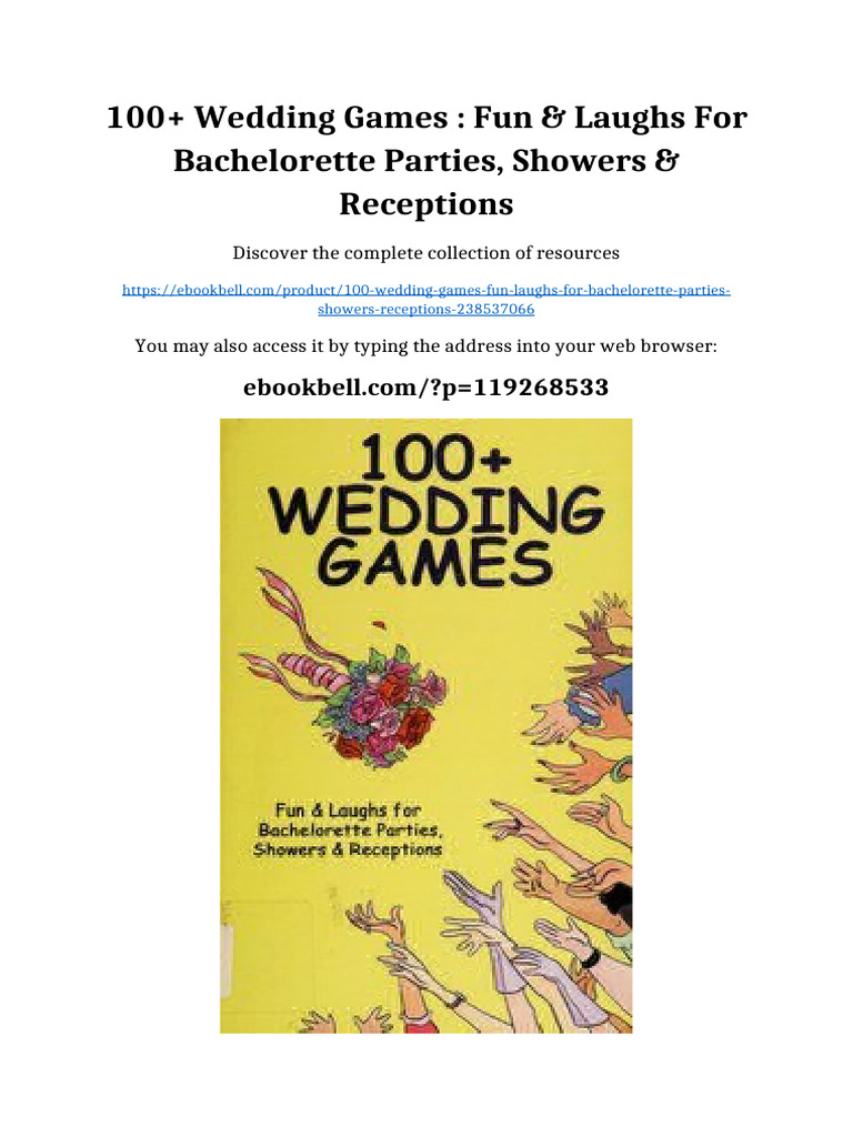 100+ wedding games : fun & laughs for bachelorette parties, showers ...