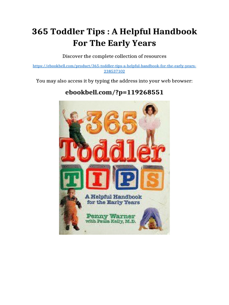365 Toddler Tips: A Helpful Handbook For The Early Years Full | PDF ...