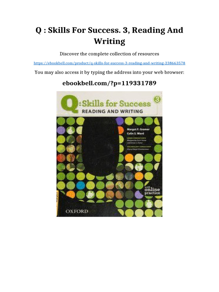 Q : skills for success. 3, Reading and writing available all format | PDF