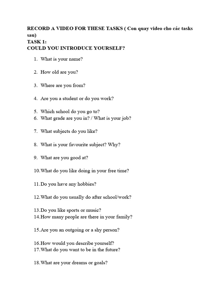 SPEAKING - Flyers1- Test1 | PDF