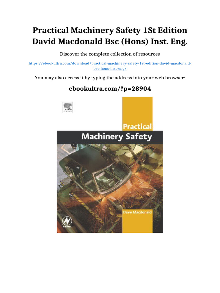 Practical Machinery Safety 1st Edition David Macdonald Bsc (Hons) Inst ...