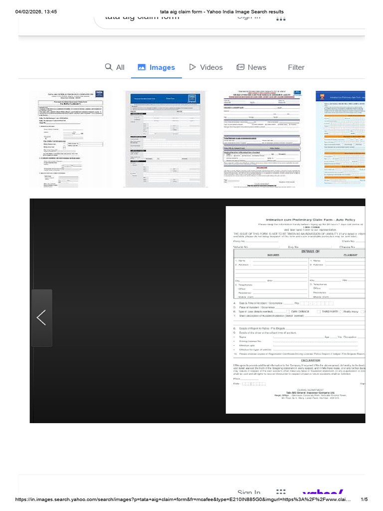 Tata Aig Claim Form - Yahoo India Image Search Results | PDF
