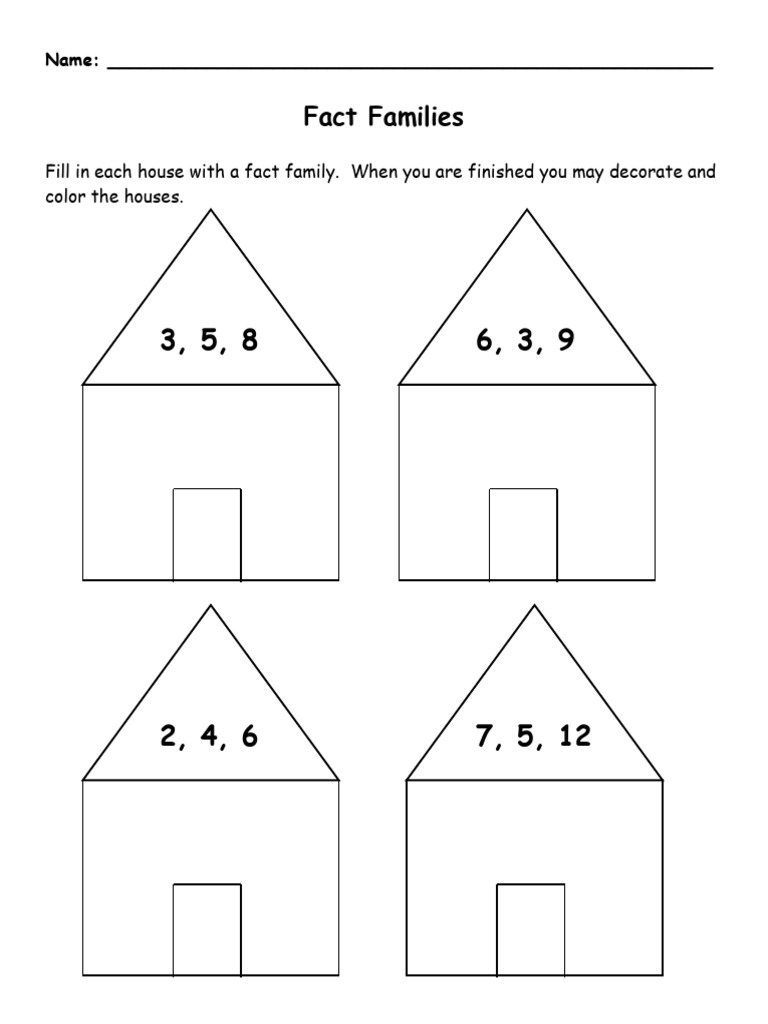 Fact Family Math Worksheet | PDF