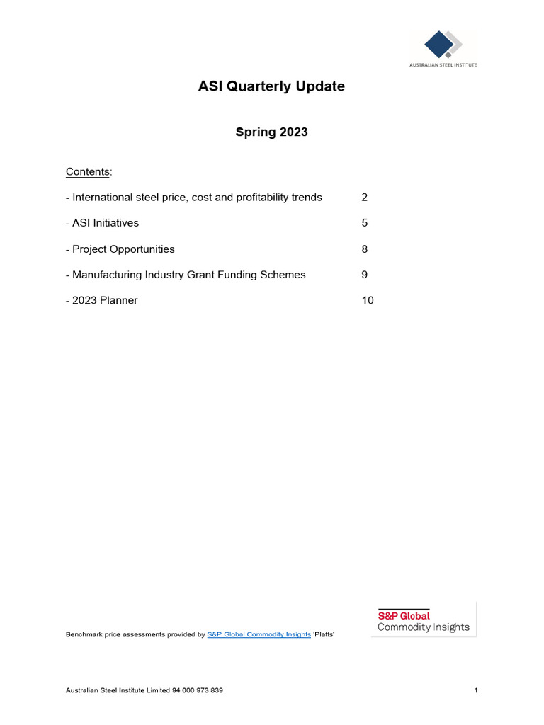 ASI-Quarterly-Update-Spring-2023-111023 | PDF | Australia | New South Wales