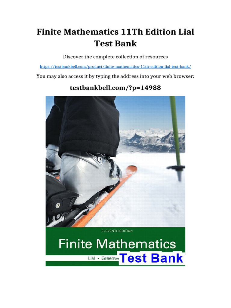 Finite Mathematics 11th Edition Lial Test Bank online pdf | PDF | Cakes ...