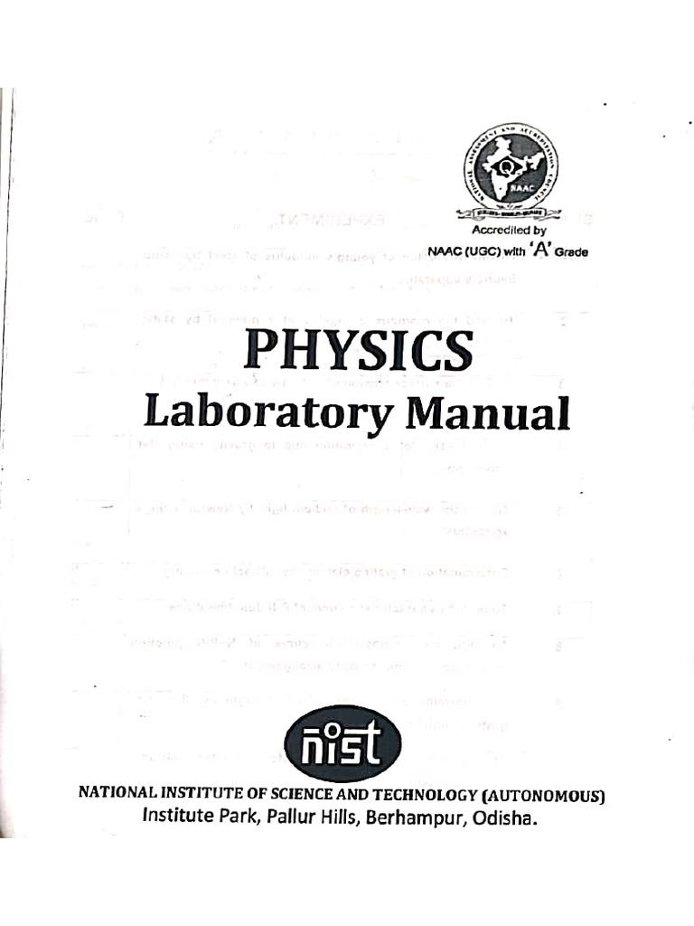 Physics Lab Manual | PDF