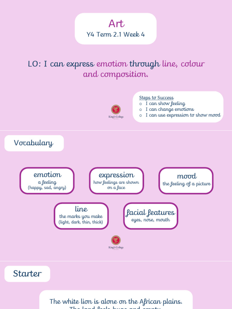 Y4 Art - Term 2.1 - Butterfly Lion Expression | PDF | Facial Expression ...