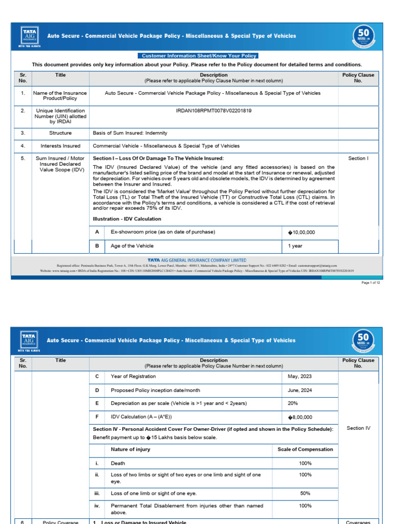 CIS Form | PDF | Insurance | Financial Risk