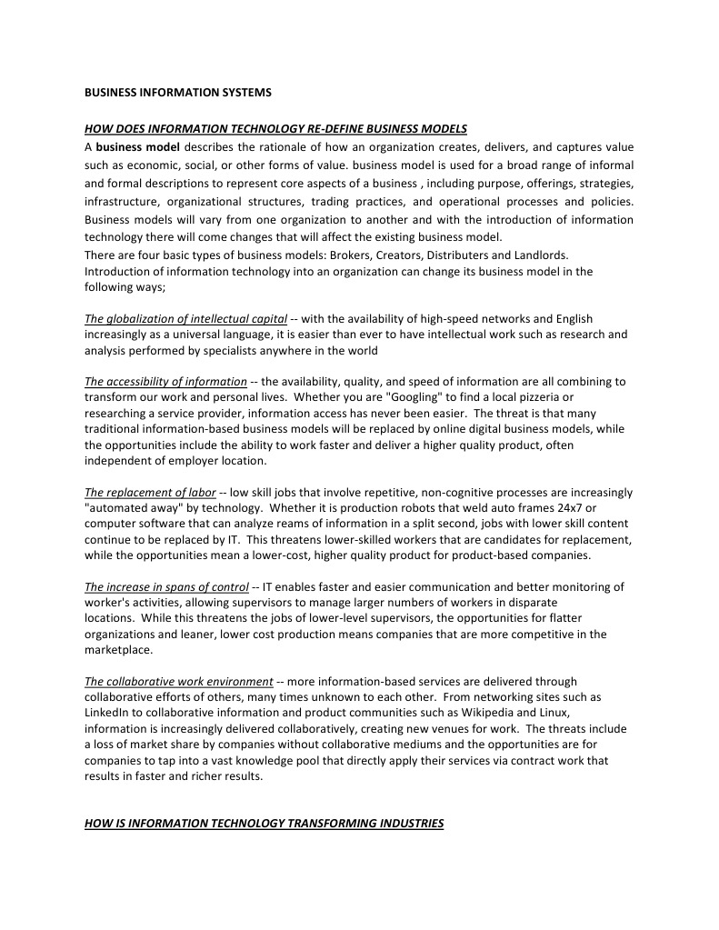 Business Information Systems | PDF | Business Model | Institution