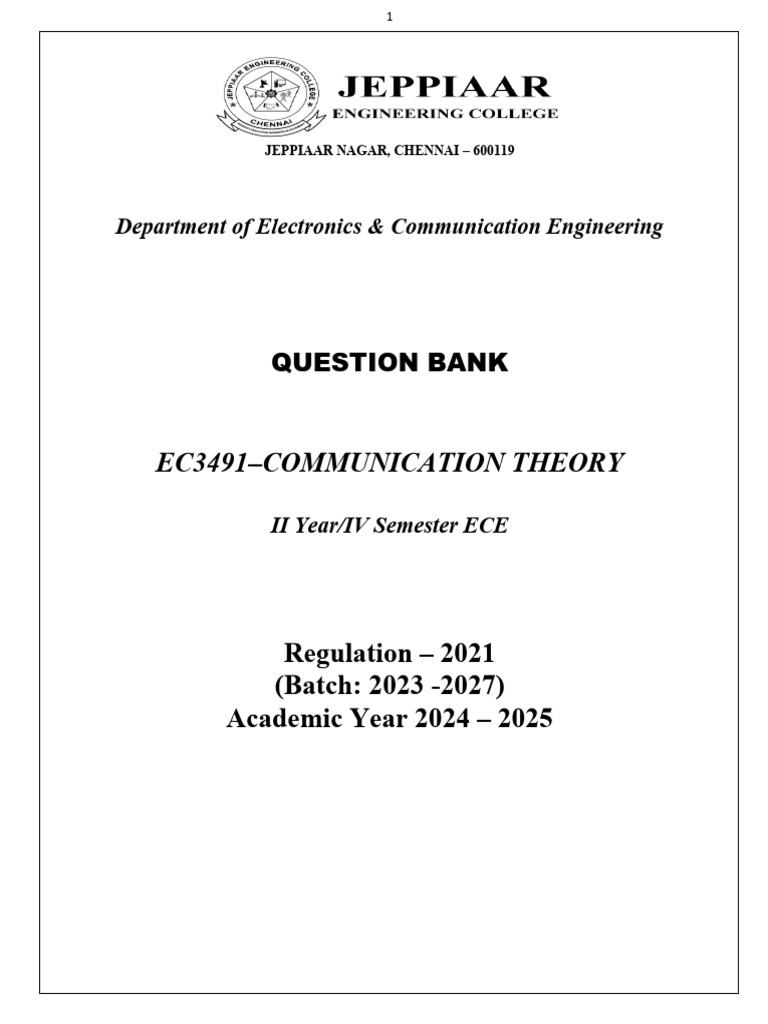 Ec3491 Communication Systems | PDF | Frequency Modulation ...