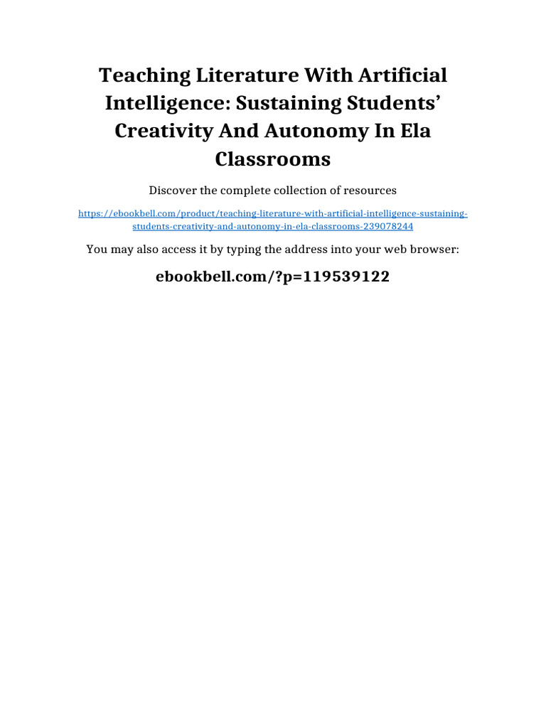 Teaching Literature with Artificial Intelligence: Sustaining Students ...