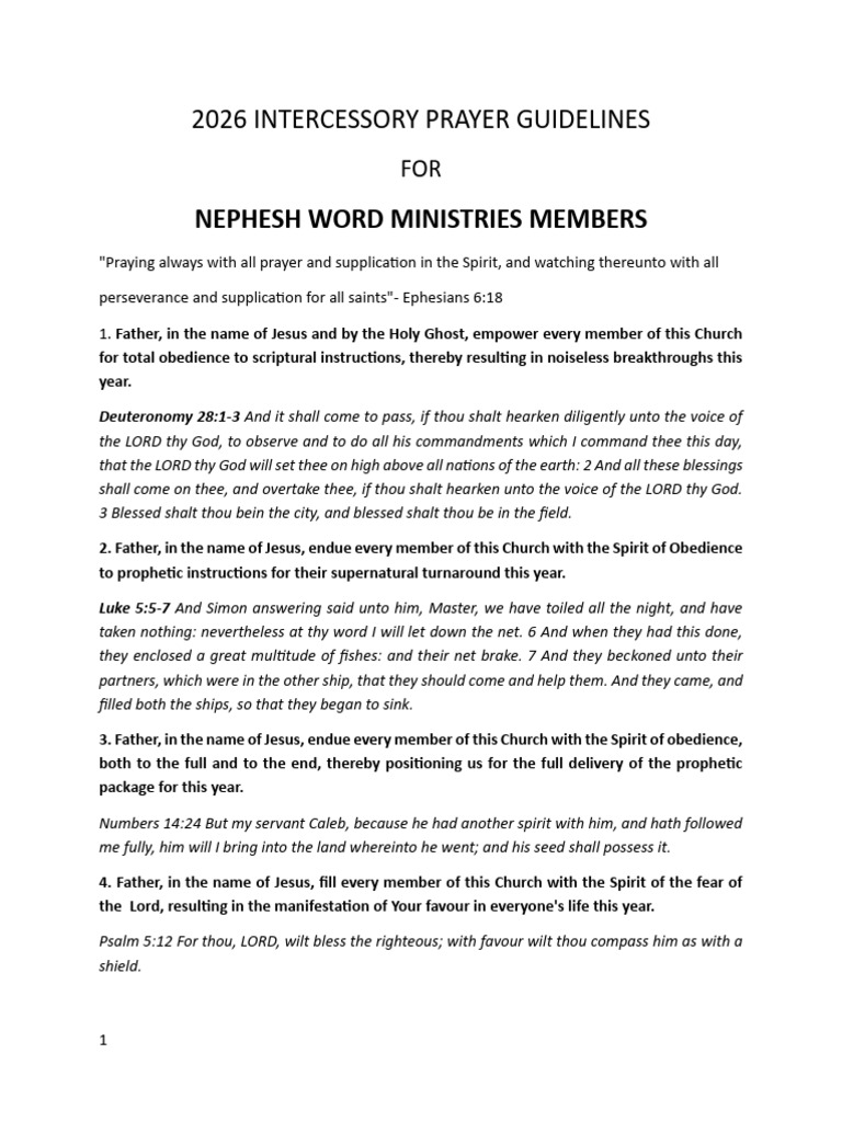 Intercessory Prayer Guidelines - Nephesh | PDF | Sarah | Prayer