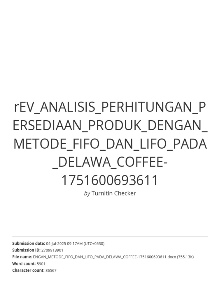 Rev Analisis Perhitungan Persediaan Produk Dengan Metode Fifo Dan Lifo ...