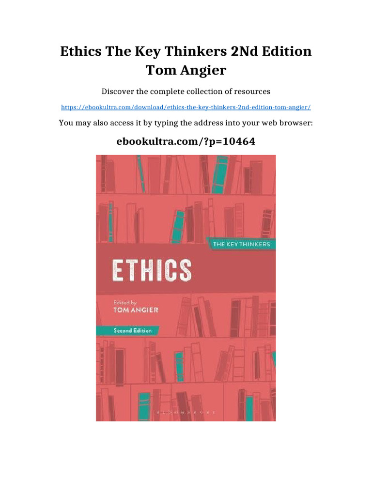 Ethics The Key Thinkers 2nd Edition Tom Angier all chapters available | PDF