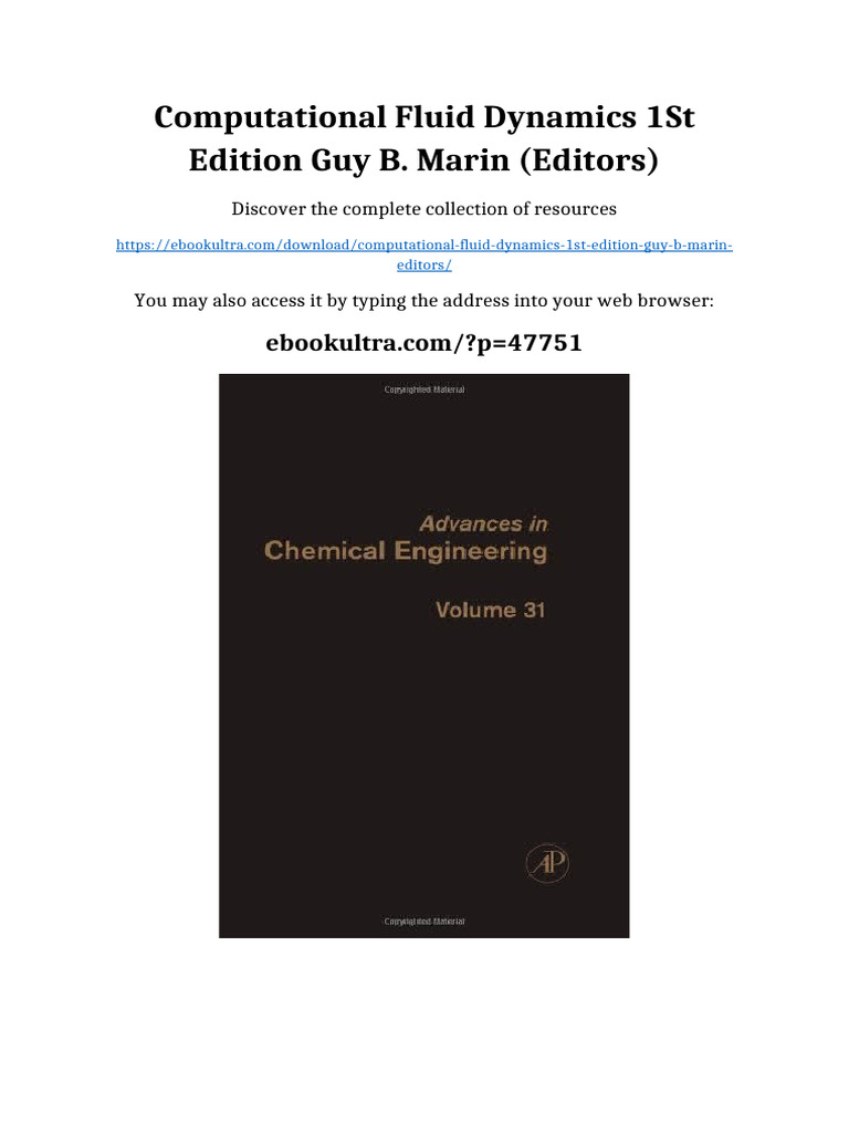 Computational Fluid Dynamics 1st Edition Guy B. Marin (Editors) Updated ...