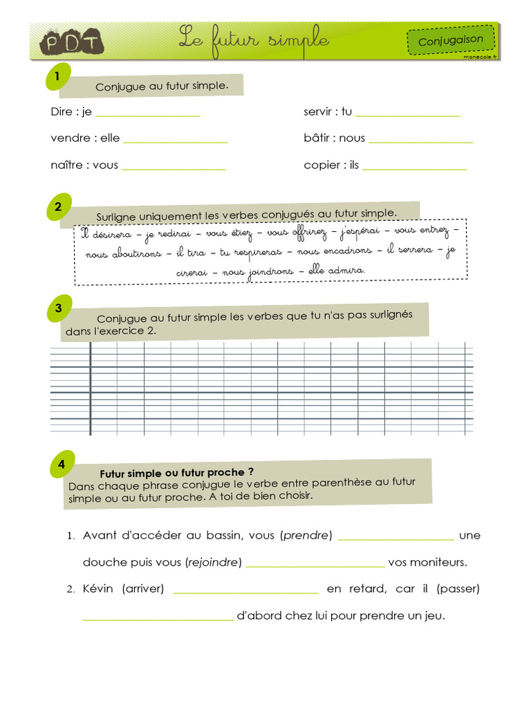 Futur Simple | PDF | Linguistique | Syntaxe