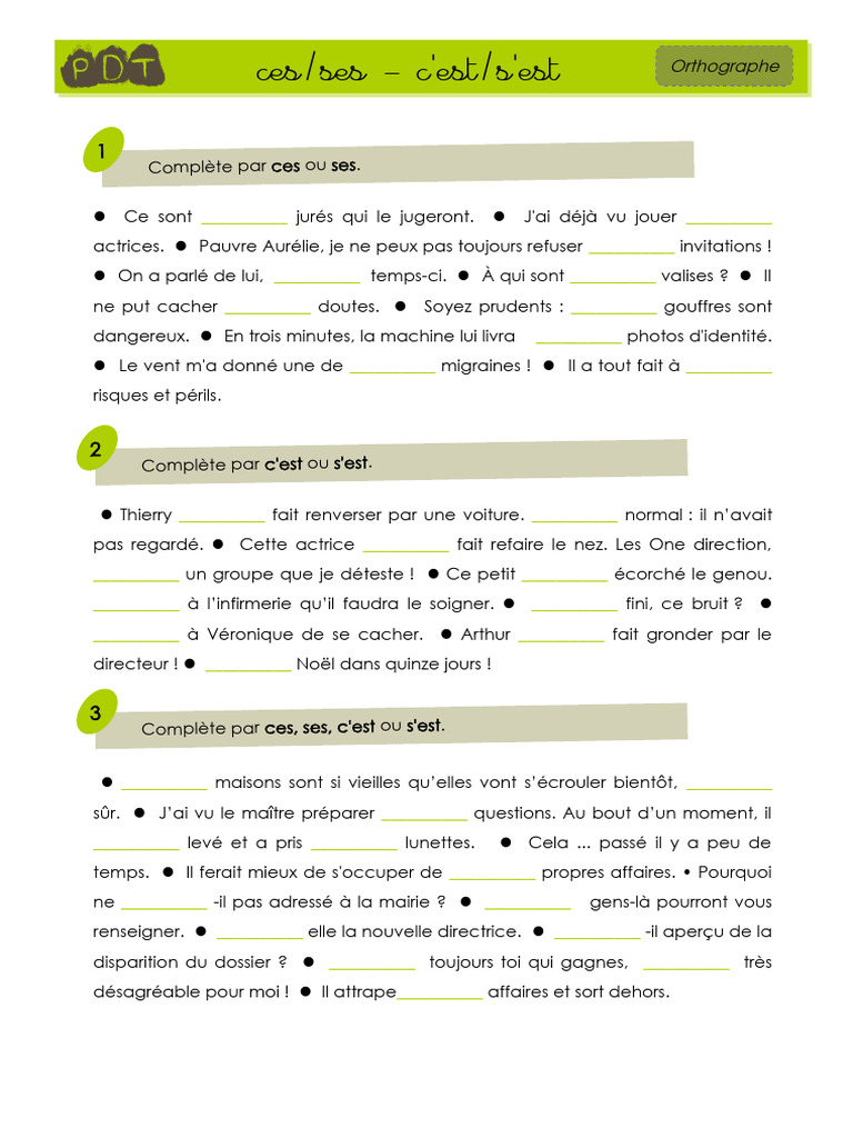 Homonymes Ce | PDF