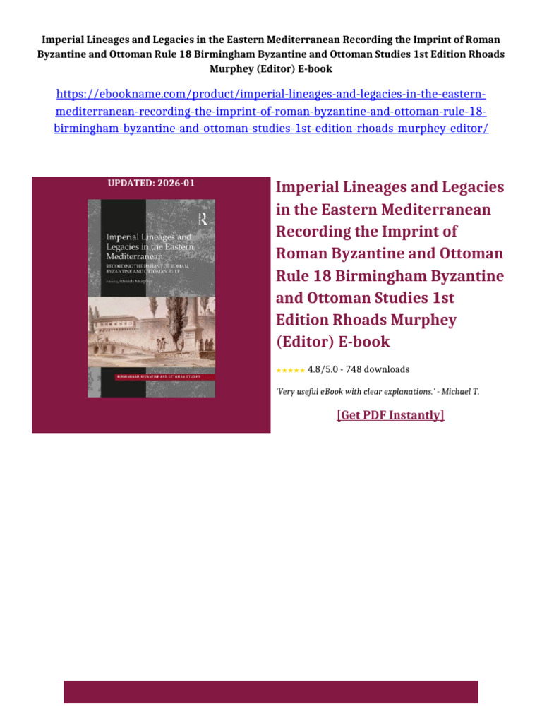 Imperial Lineages and Legacies in the Eastern Mediterranean Recording ...