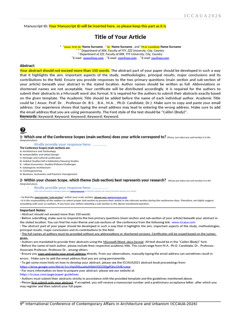 Abstract Template ICCAUA2026 | PDF