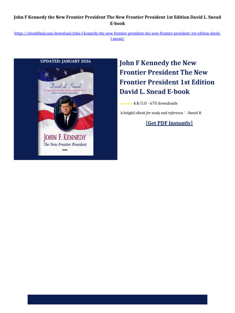 John F Kennedy the New Frontier President The New Frontier President ...