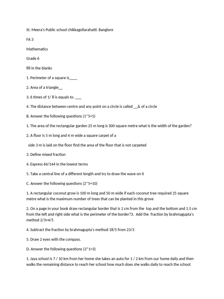 Maths fa3 | PDF | Elementary Geometry | Elementary Mathematics