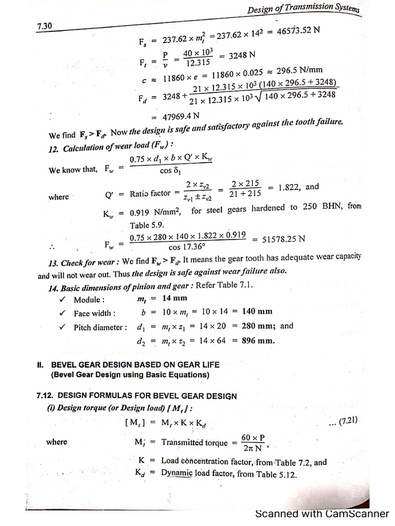 Bevel Gear Design | PDF