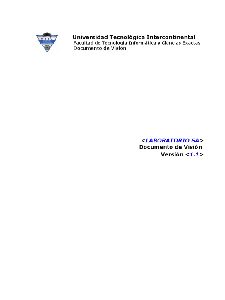 Documento Vision Fundamento (Reparado) | PDF | Laboratorios | Software