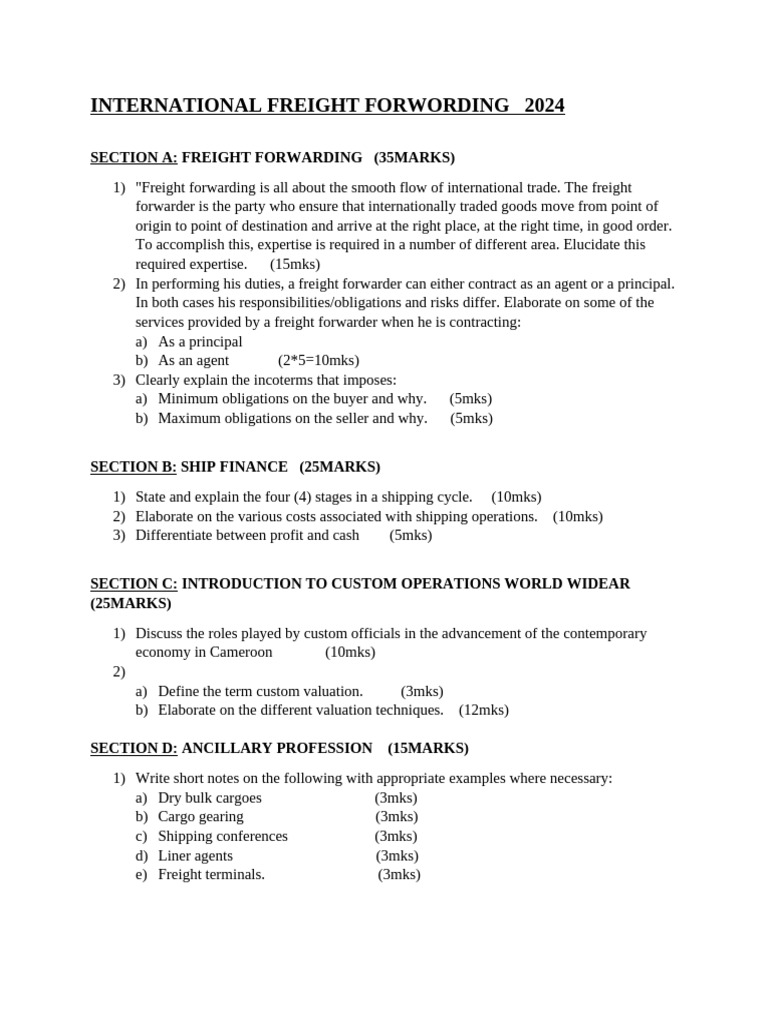 International Freight Forwording 2024 | PDF