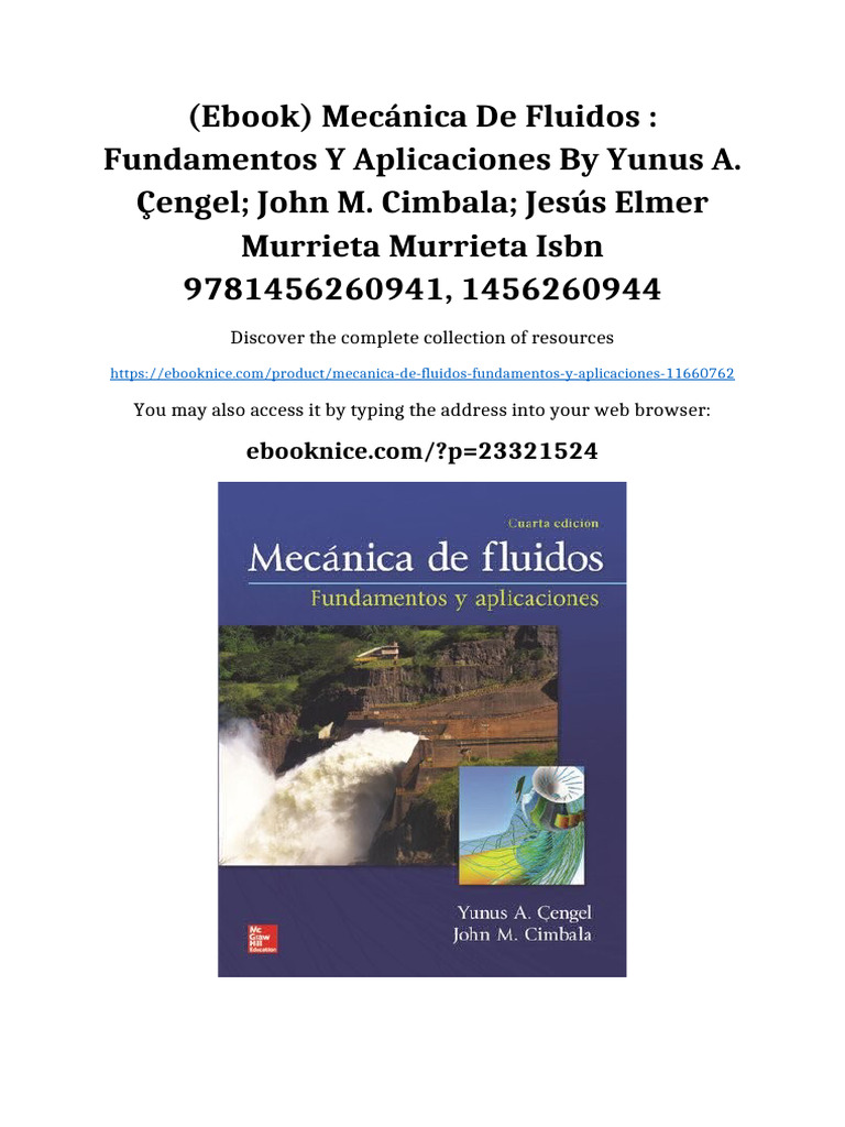 (Ebook) Mecánica de Fluidos: Fundamentos y Aplicaciones by Yunus A ...