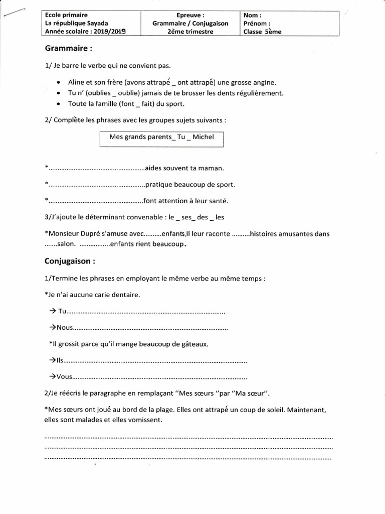 Grammaire Conjugaison 2 | PDF