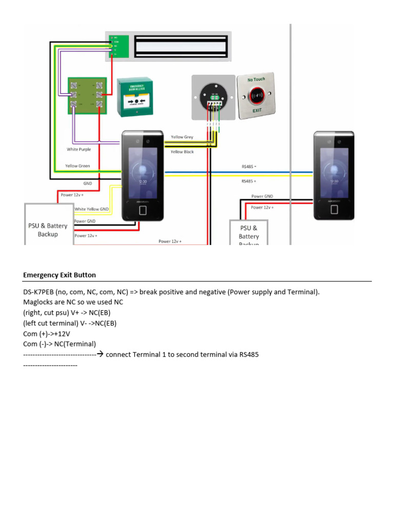 Wiring Two Access Control Terminals To Control One Lock | PDF