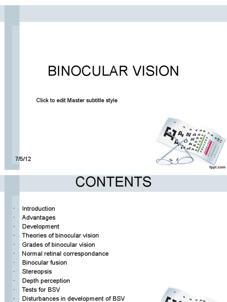 Binocular Vision: Concepts & Development | PDF | Visual Perception ...